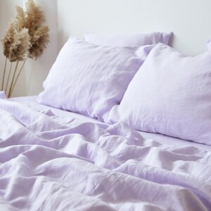 Lilac Linen Fitted Sheet 1 Fitted Sheet Softened Linen Sheet ...