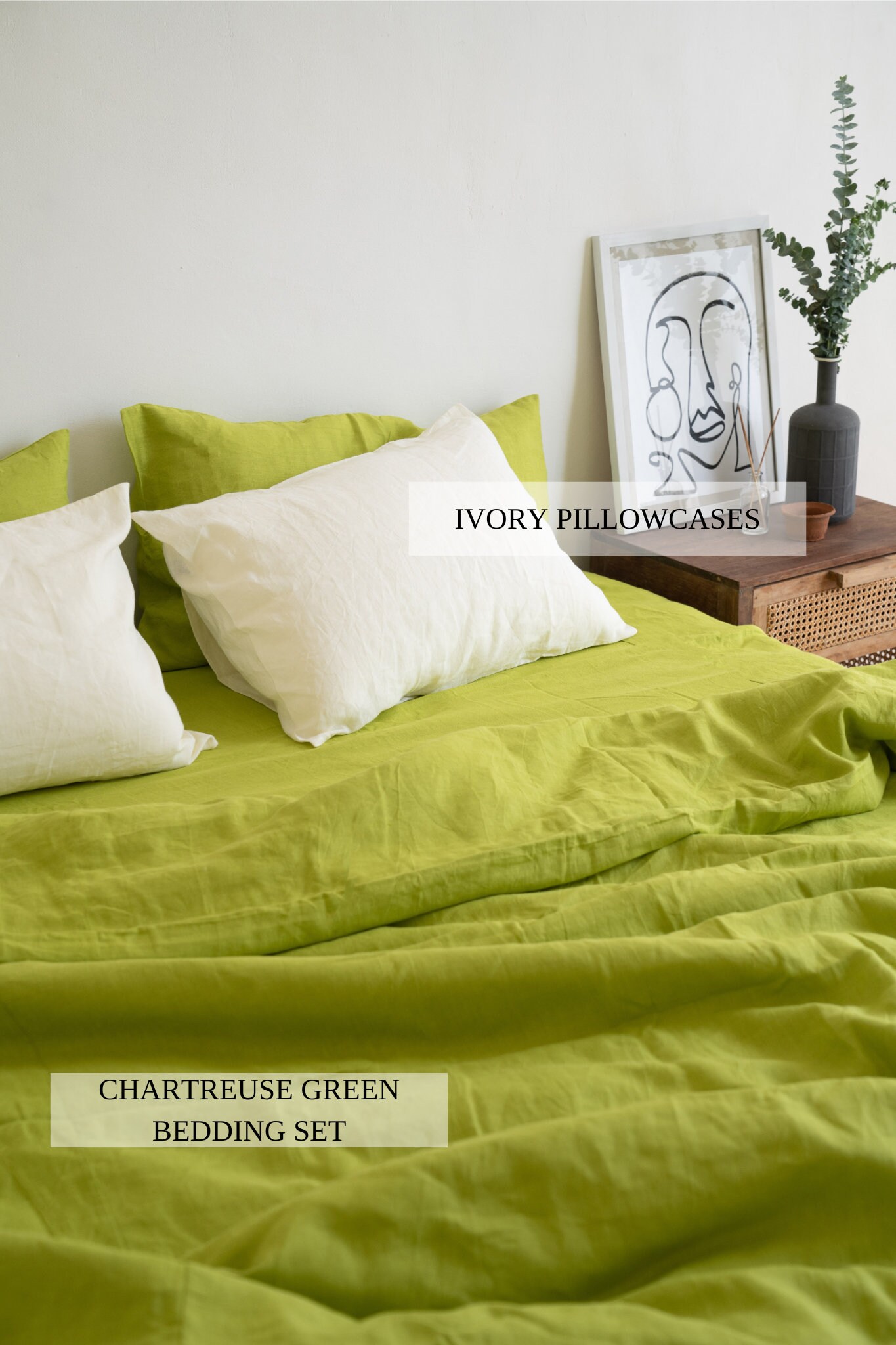 Chartreuse Green Linen Duvet Cover / 1 Duvet Cover / Softened - Etsy