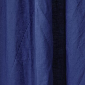 Indigo Linen Curtains / 2 Panels / Stonewashed Linen Curtains | Etsy