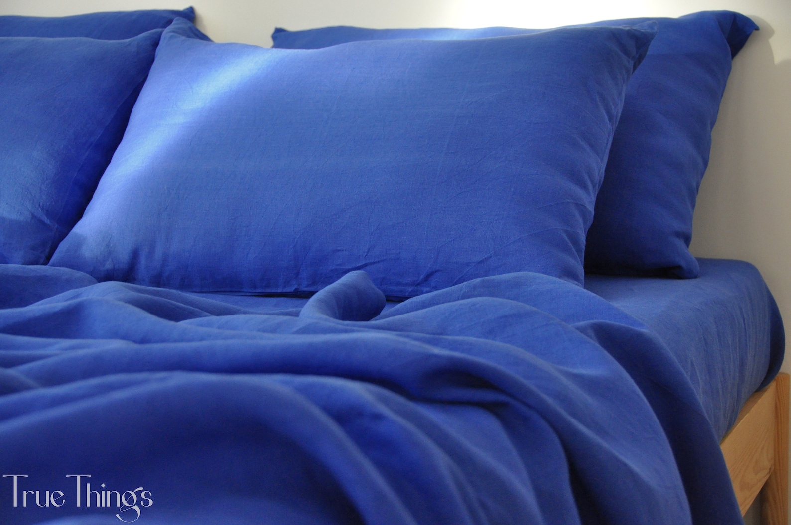 Royal Blue Linen Sheet Set / 1 Flat Sheet 1 Fitted Sheet 2 - Etsy