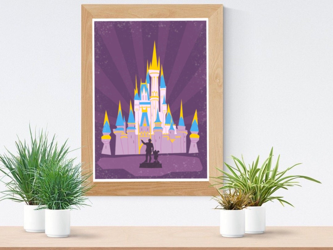 Digital Download Pink Night-time Castle | Magic Kingdom | WDW ...