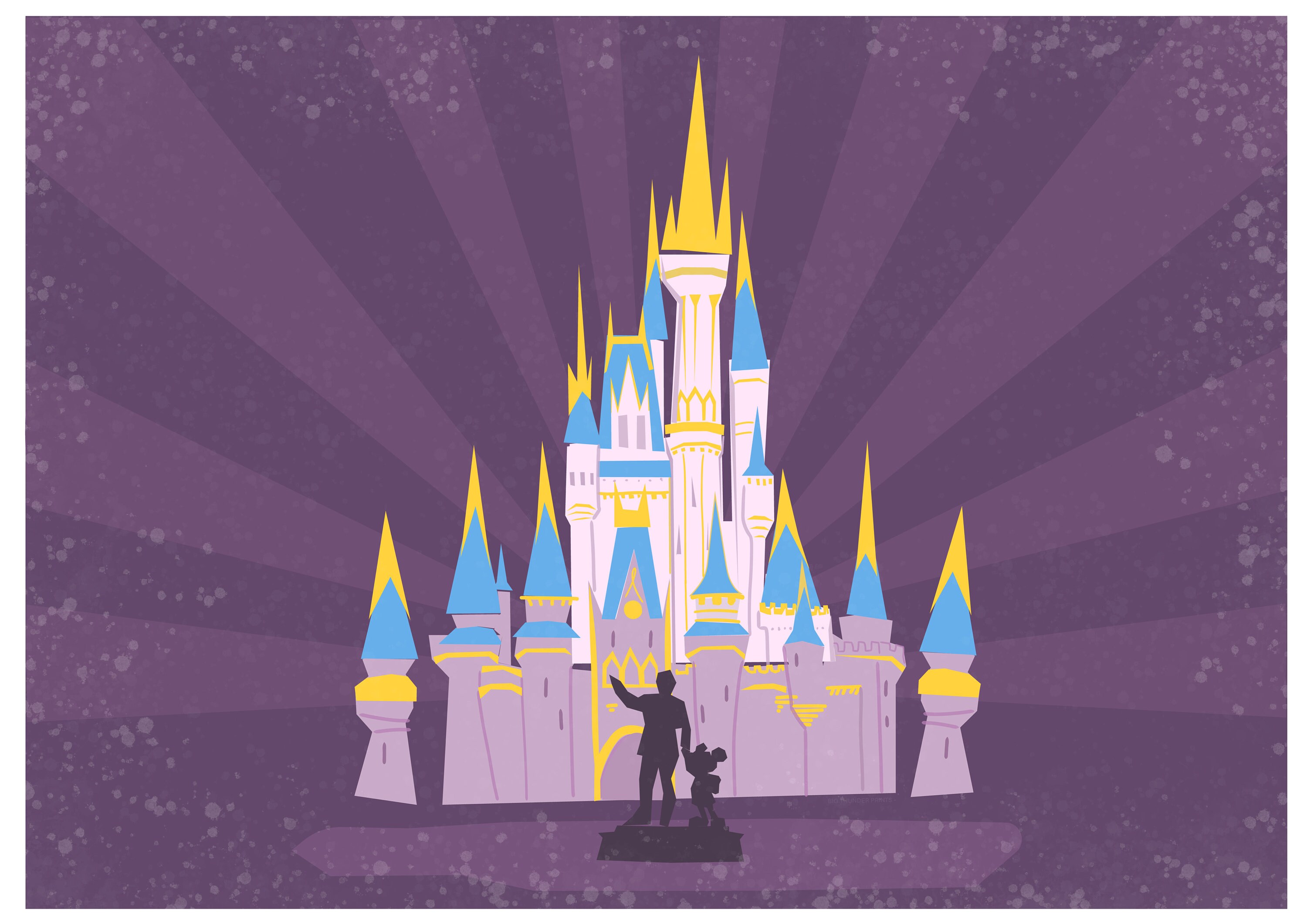 Digital Download Pink Night-time Castle Landscape | Magic Kingdom | WDW ...