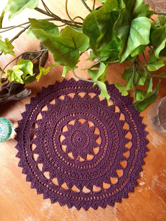 Deep Purple Doily - Etsy