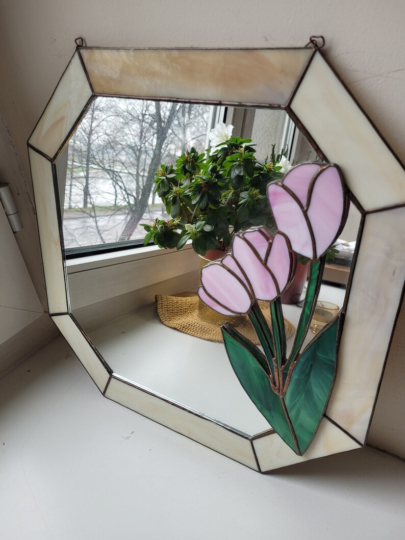 Art Deco Stained Glass Mirror - Etsy