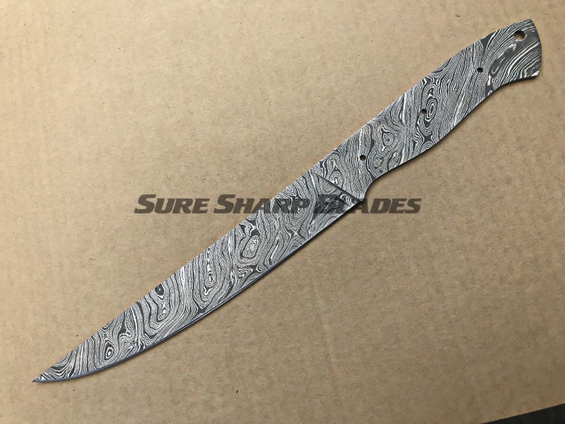 Custom Forged Damascus Steel Blank Blade Fillet Knife for | Etsy