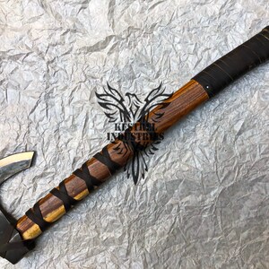 Smith Custom Forged Carbon Steel Viking Axe With Rose Wood Shaft ...
