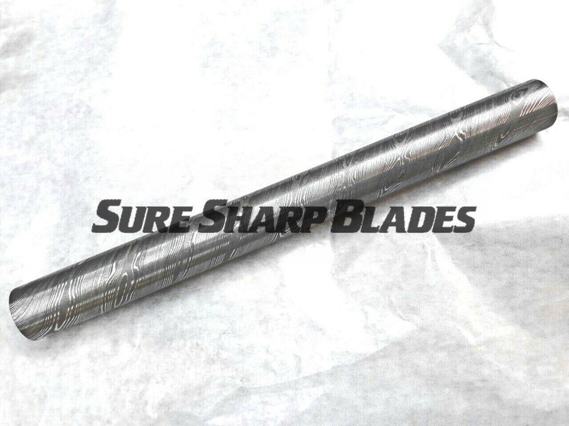 Damascus Steel Blank Round Bar for Knife Making & Jewlery - Etsy