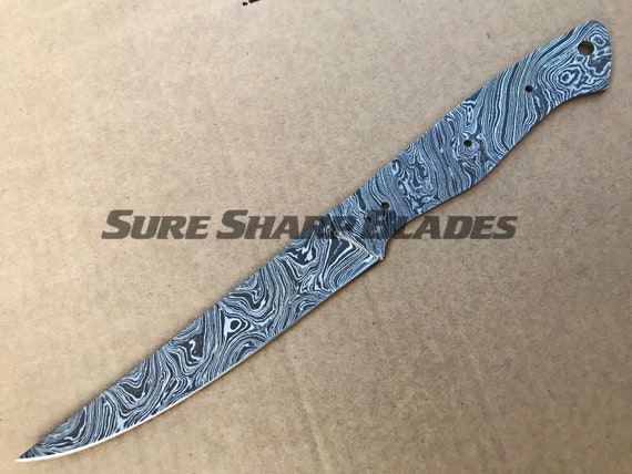 Custom Forged Damascus Steel Blank Blade Fillet Knife for | Etsy