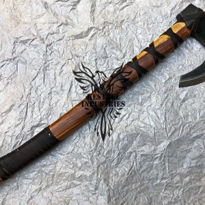 Smith Custom Forged Carbon Steel Viking Axe With Rose Wood Shaft ...