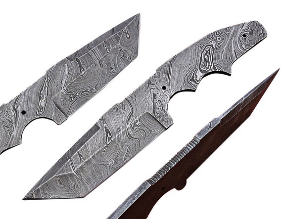 Custom Forged Damascus Steel Blank Blade Tanto Knife for Knife | Etsy