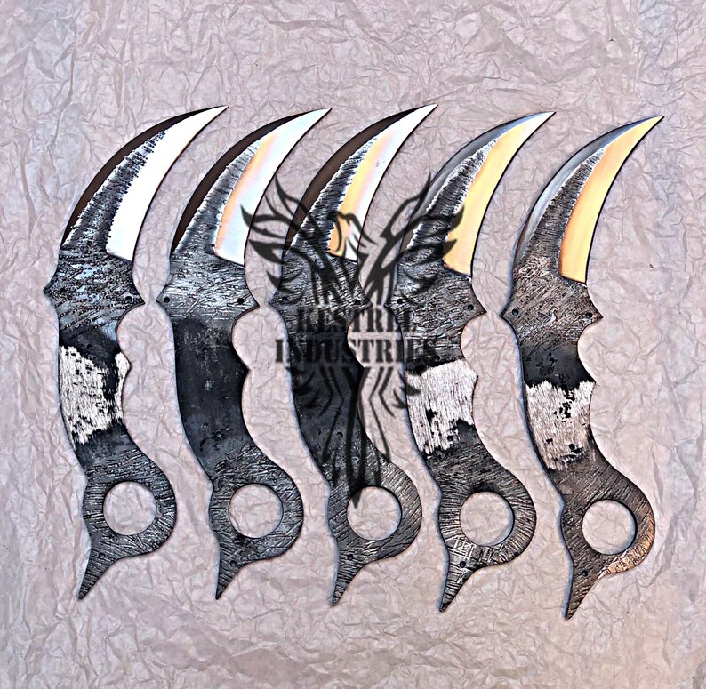 Lot of 5 Carbon Steel Blank Blade Karambit Knife for Knife Making ...