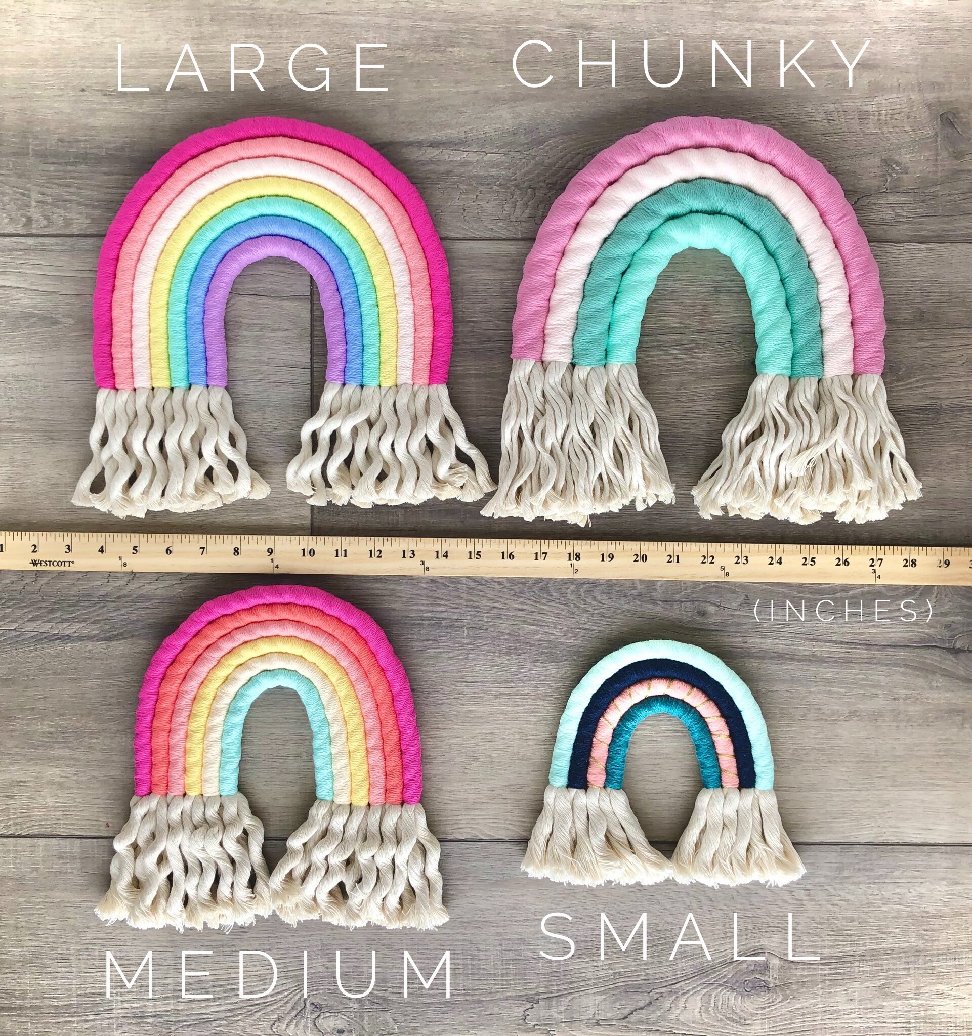 Macrame Rope Rainbow Wall Hanging Nursery Decor Girl Bedroom | Etsy