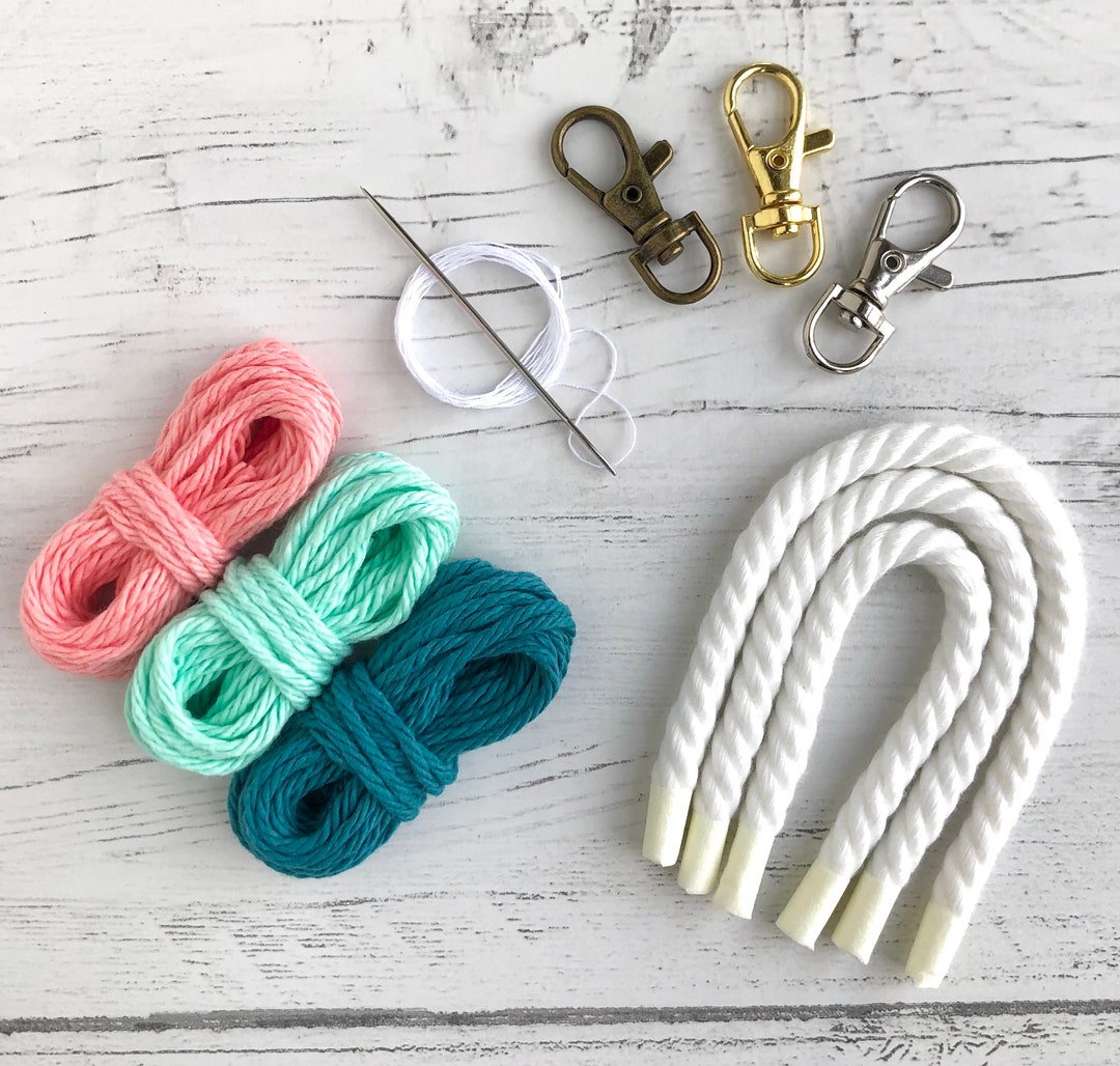 DIY Rainbow Keychain Craft Kit for Adults and Teens Macrame - Etsy