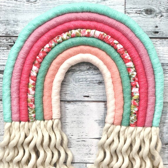 Rainbow Macrame Wall Hanging Baby Girl Nursery Decor Girls | Etsy