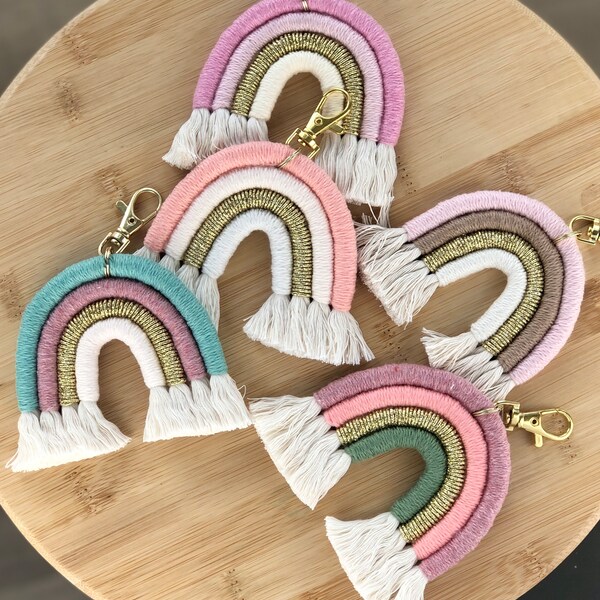 Rainbow Keychain - Etsy