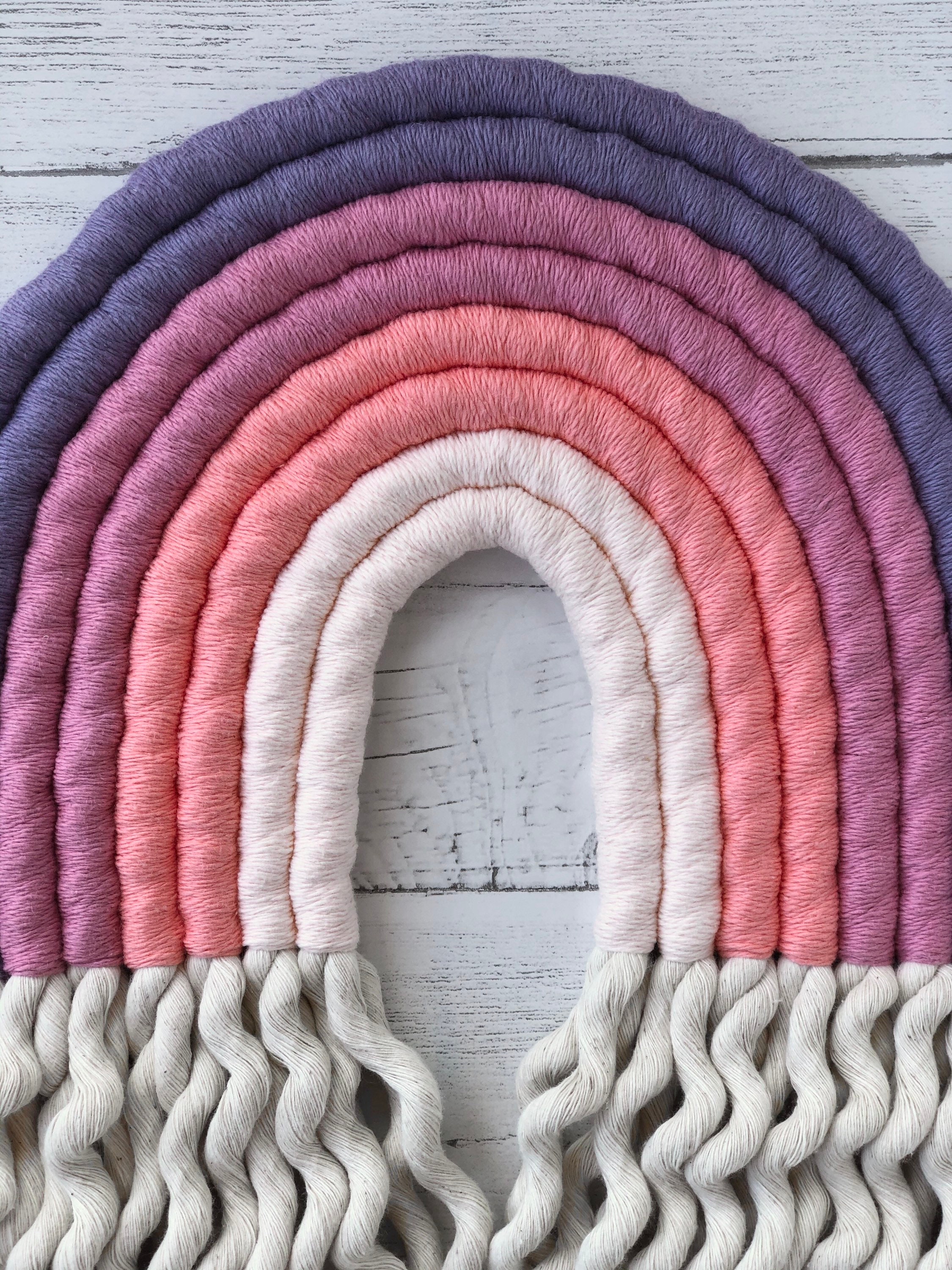 Rainbow Macrame Wall Hanging Baby Girl Nursery Decor | Etsy