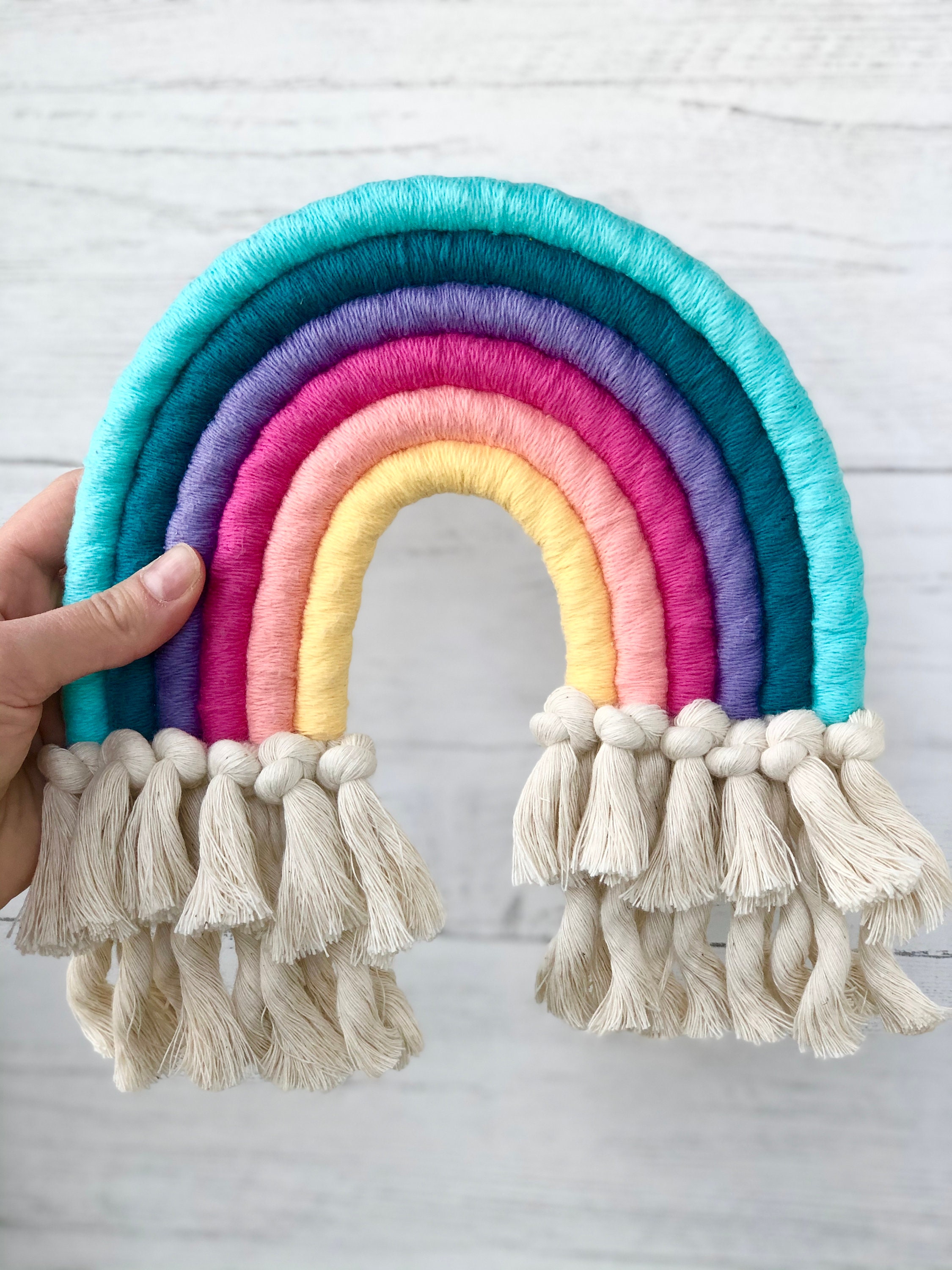 Rainbow Macrame Wall Hanging Fiber Rainbow Rainbow Nursery | Etsy