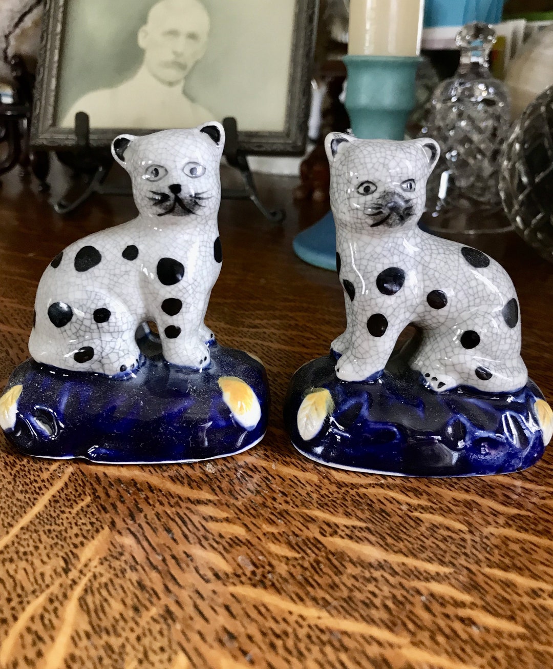 Staffordshire Spotted Cat Pair - Etsy