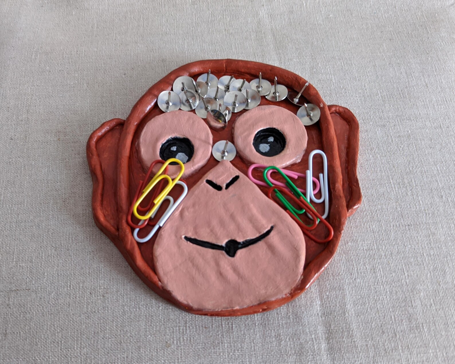 Monkey Trinket Dish, Air Dry Clay Decor, Handmade Jewellery Tray ...
