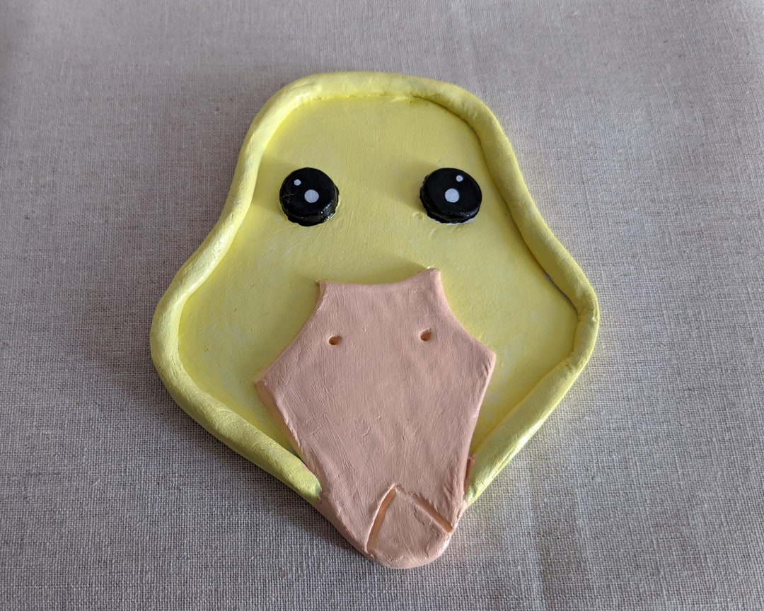 Duck Trinket Dish, Air Dry Clay Decor, Handmade Jewellery Tray, Animal ...