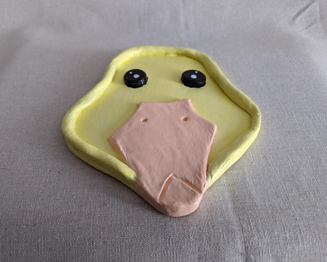 Duck Trinket Dish, Air Dry Clay Decor, Handmade Jewellery Tray, Animal ...