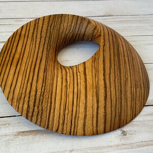 Möbius Strip Zebrawood Wood Carving, 7 Diameter Mathematical Abstract ...
