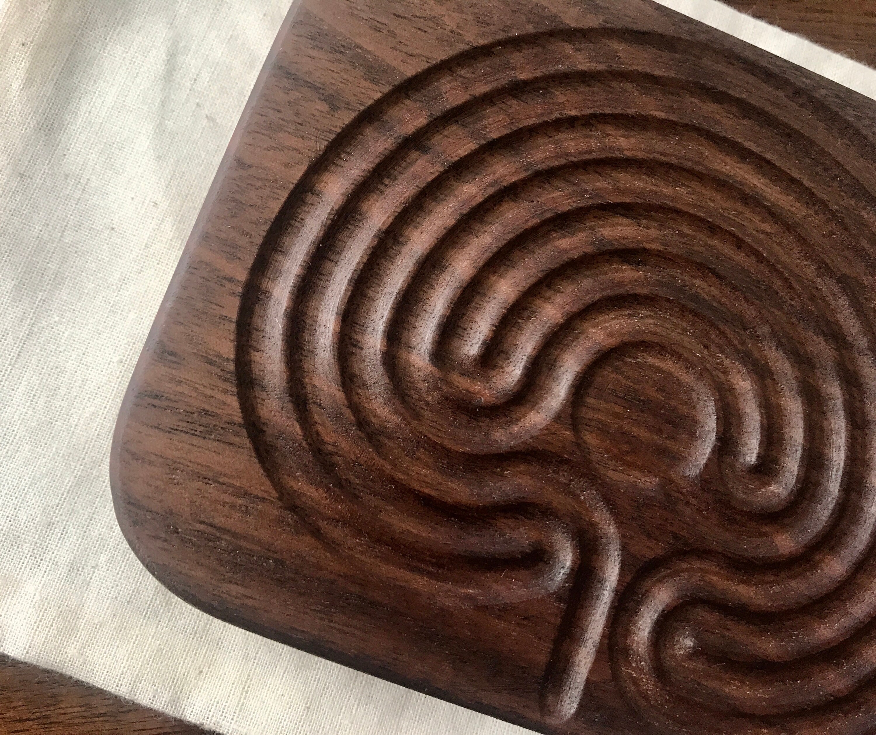 Set of Two Small Finger Labyrinths Wood Classical Labyrinth Mindfulness ...