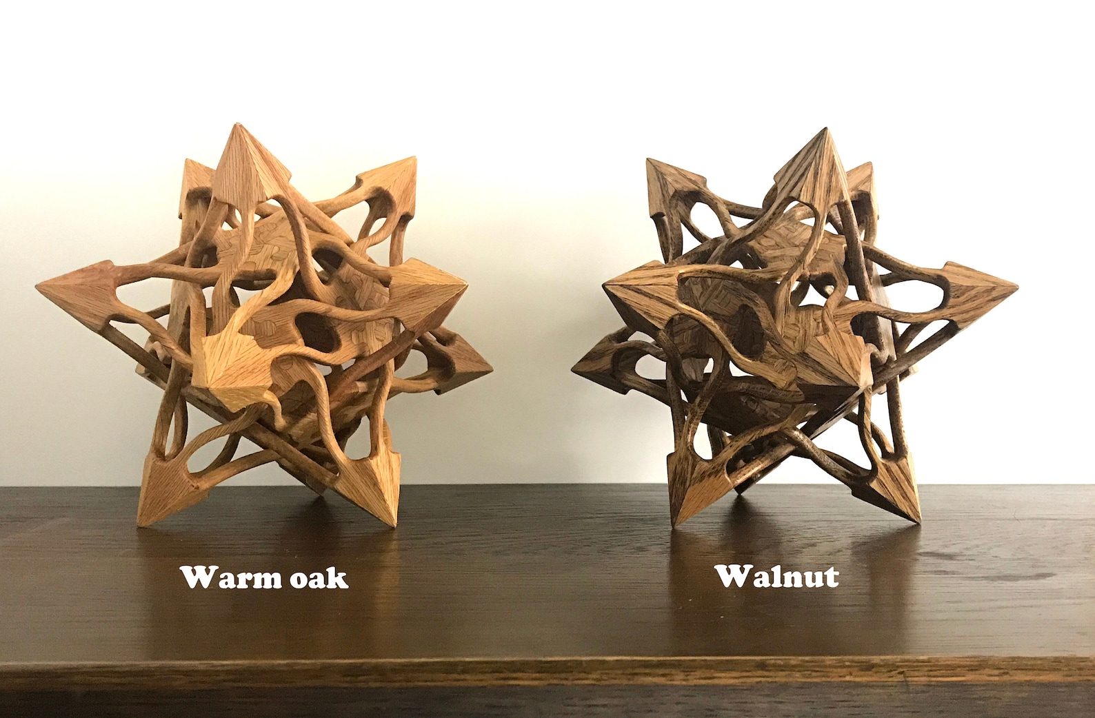 Small Stellated Dodecahedron Wood Sculpture Platonic Solids - Etsy