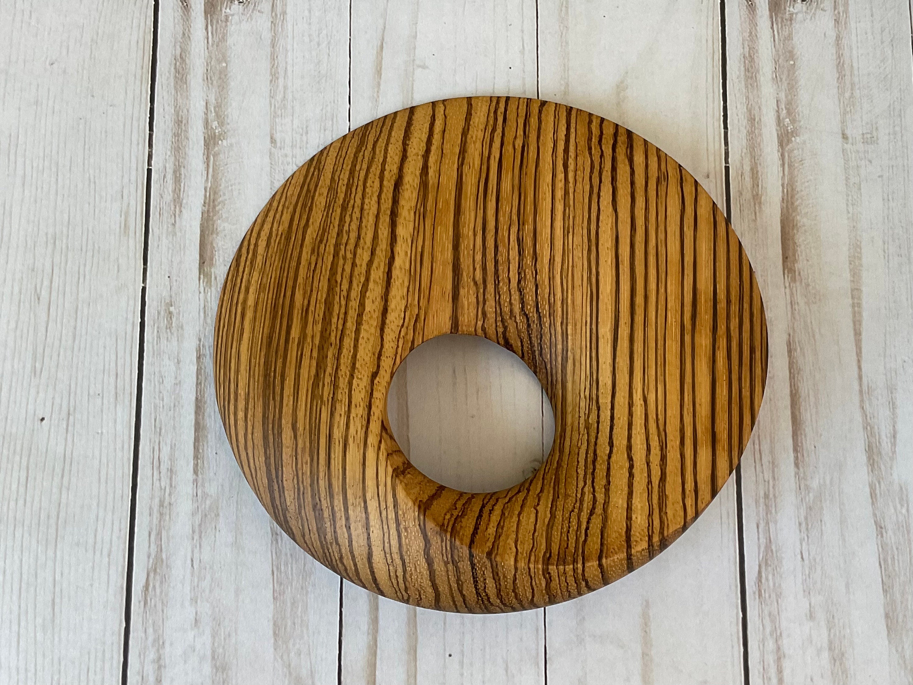 Möbius Strip Zebrawood Wood Carving, 7 Diameter Mathematical Abstract ...