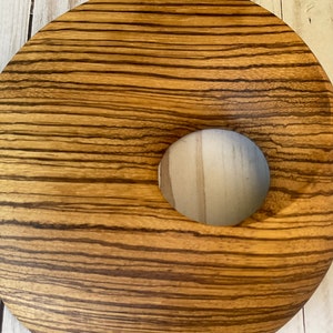 Möbius Strip Zebrawood Wood Carving, 7 Diameter Mathematical Abstract ...
