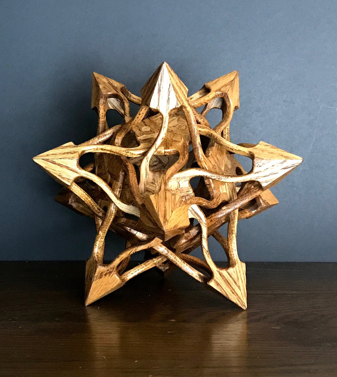 Small Stellated Dodecahedron Wood Sculpture Platonic Solids - Etsy