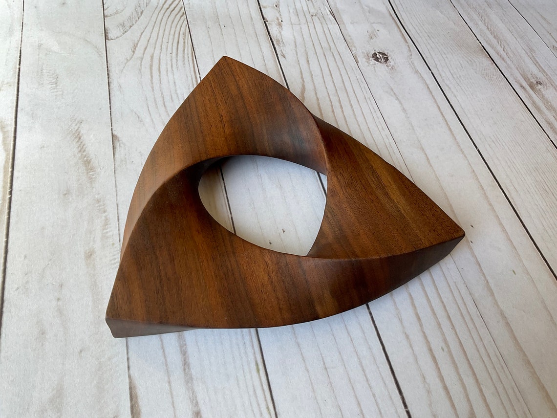Penrose Triangle Inspired Walnut Wood Carving 7.5 - Etsy