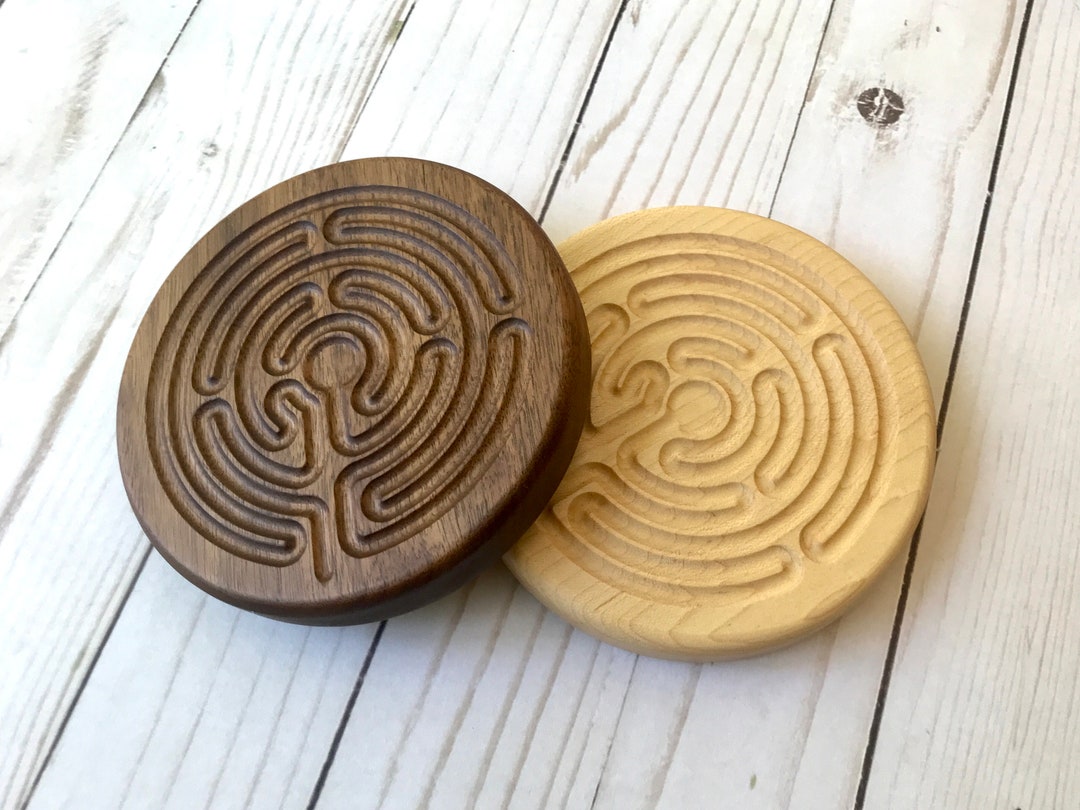 Set of Two Handheld Chartres Finger Labyrinths - Portable Wood ...
