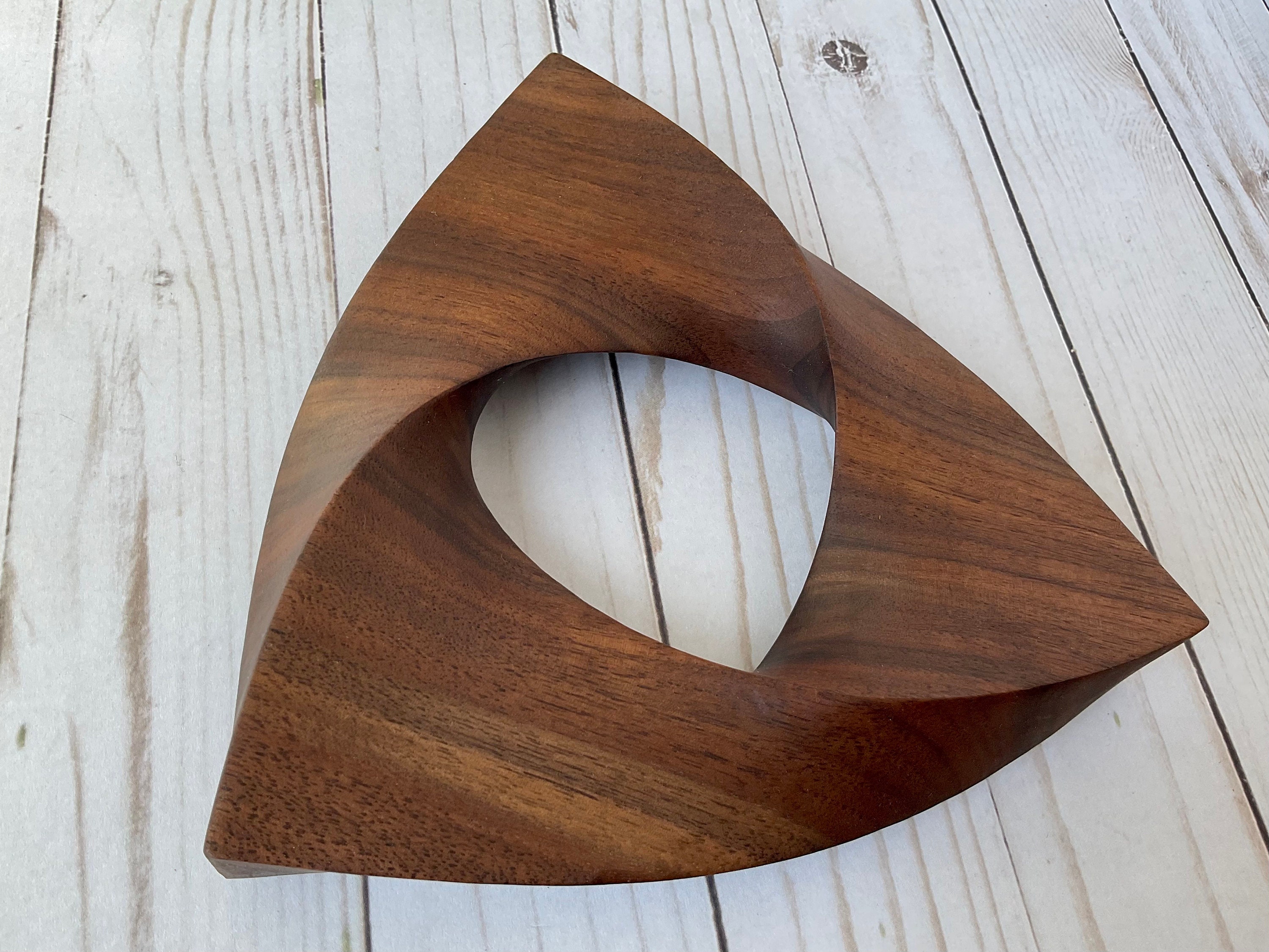 Penrose Triangle Inspired Walnut Wood Carving 7.5 - Etsy