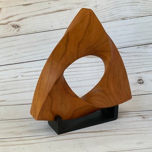Penrose Triangle Inspired Cherry Wood Carving, 7.5 " Diameter | Möbius ...