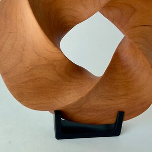 Quadruple-folded Mobius Strip-like Cherry Wood Carving, 7" Diameter ...