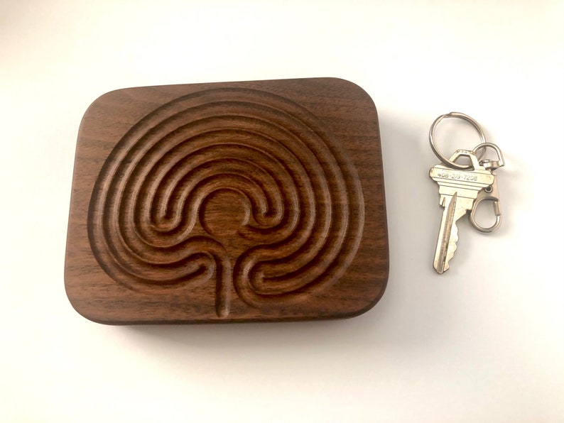 Set of Two Small Finger Labyrinths Wood Classical Labyrinth Mindfulness ...