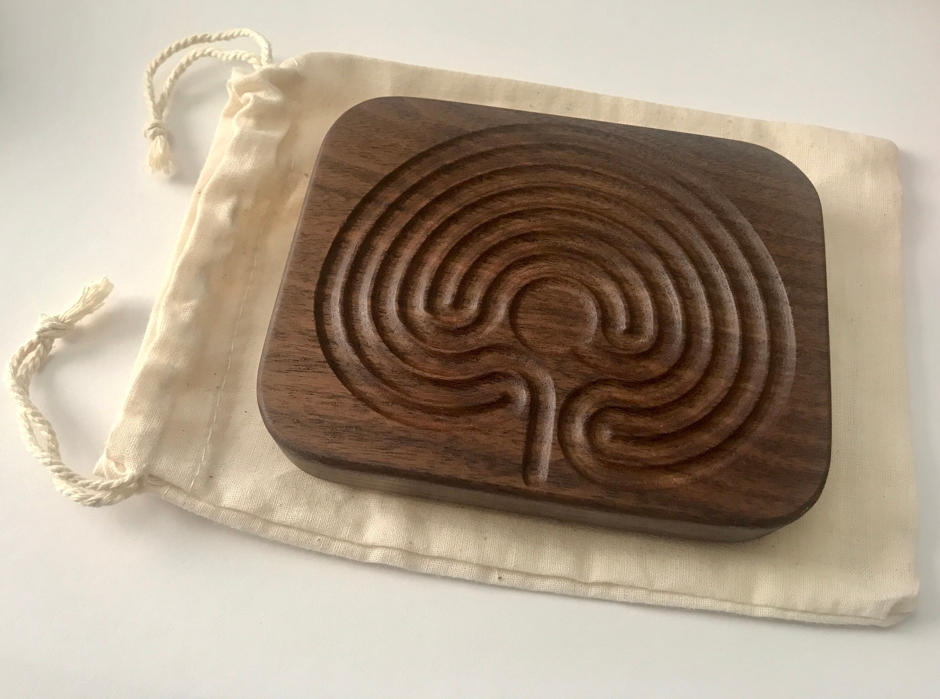 Set of Two Small Finger Labyrinths Wood Classical Labyrinth Mindfulness ...
