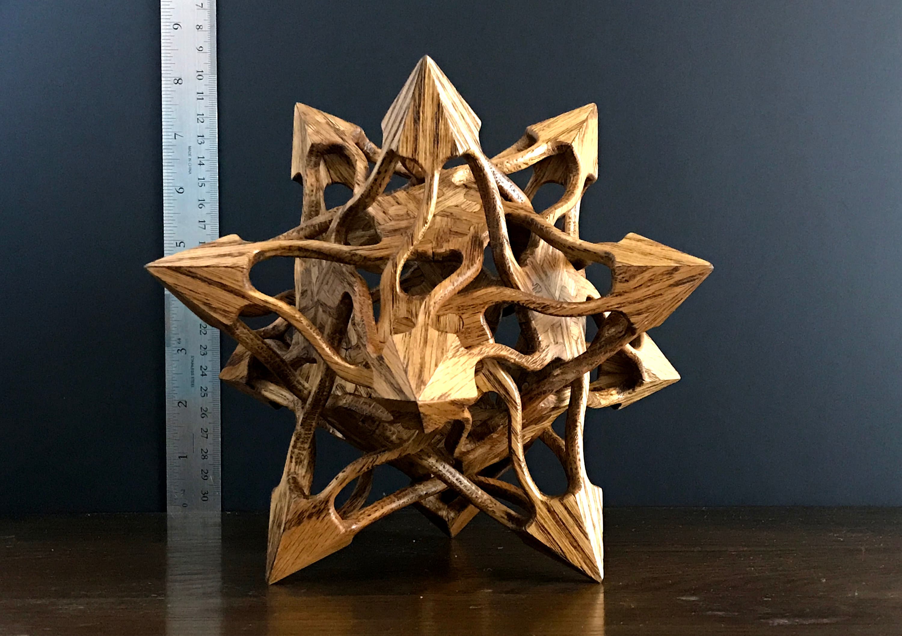 Small Stellated Dodecahedron Wood Sculpture Platonic Solids - Etsy Sweden
