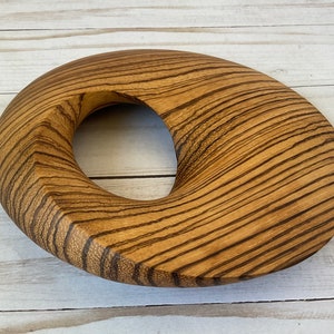 Möbius Strip Zebrawood Wood Carving, 7 Diameter Mathematical Abstract ...