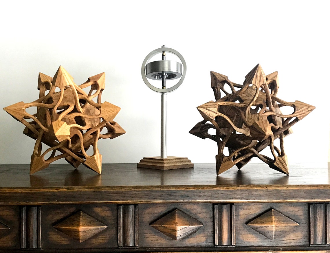 Small Stellated Dodecahedron Wood Sculpture Platonic Solids - Etsy