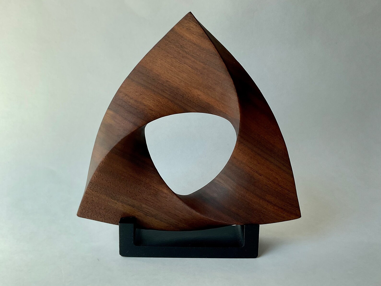Penrose Triangle Inspired Walnut Wood Carving, 7.5 " Diameter | Möbius ...