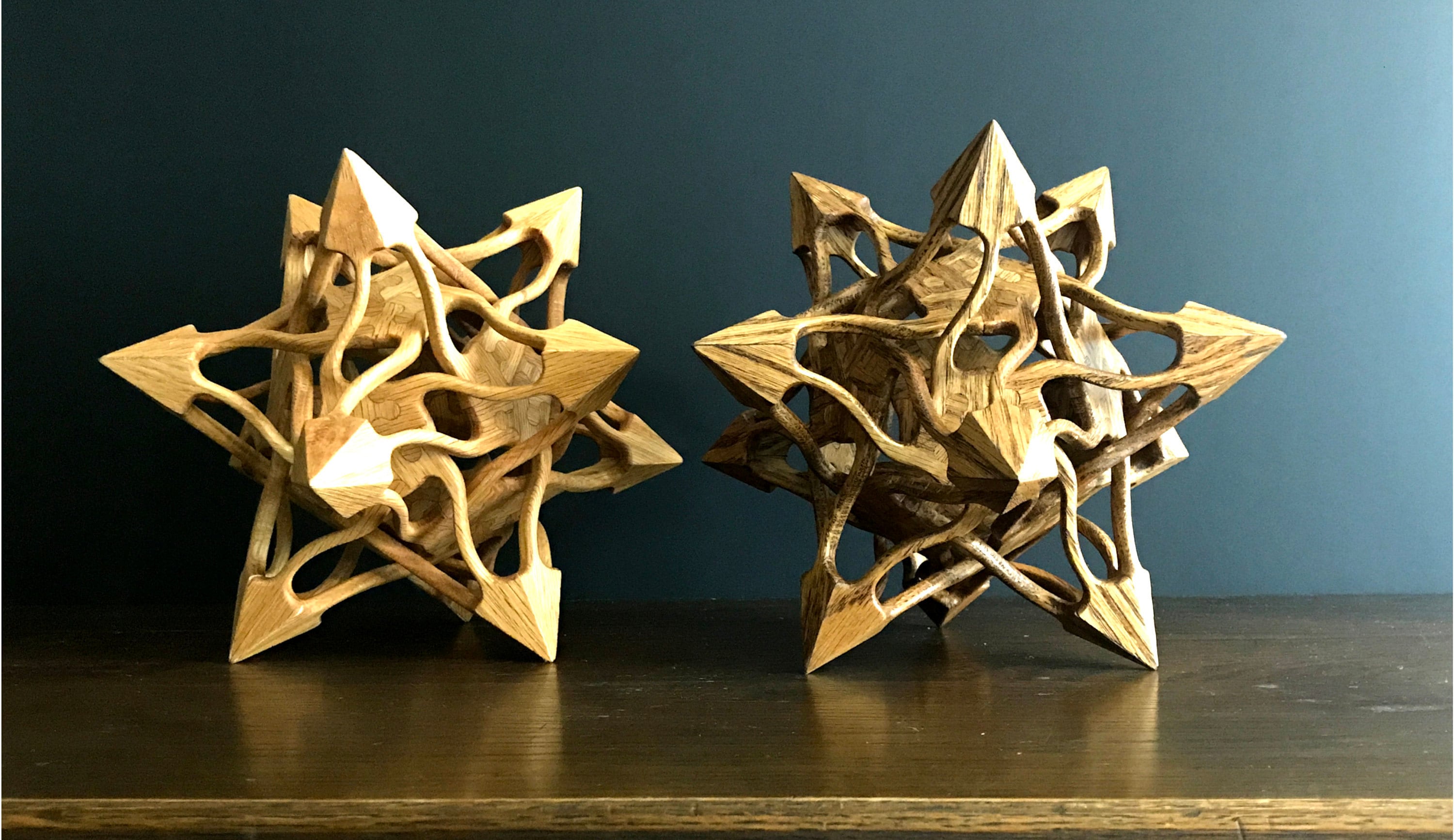 Small Stellated Dodecahedron Wood Sculpture Platonic Solids - Etsy Sweden