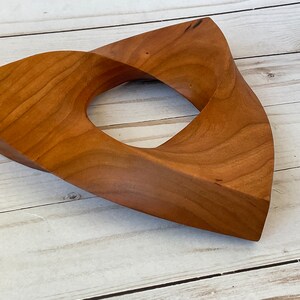 Penrose Triangle Inspired Cherry Wood Carving, 7.5 " Diameter | Möbius ...