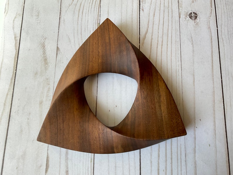 Penrose Triangle Inspired Walnut Wood Carving 7.5 - Etsy