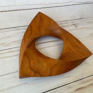 Penrose Triangle Inspired Cherry Wood Carving, 7.5 " Diameter | Möbius ...