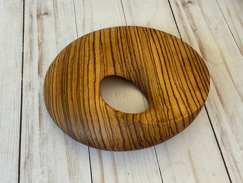 Möbius Strip Zebrawood Wood Carving, 7 Diameter Mathematical Abstract ...