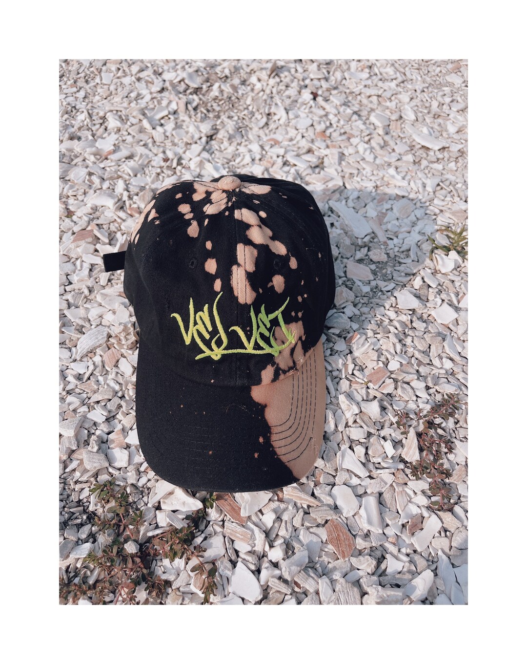 Black & Bleach X LIME Destroyed Logo Hat - Etsy