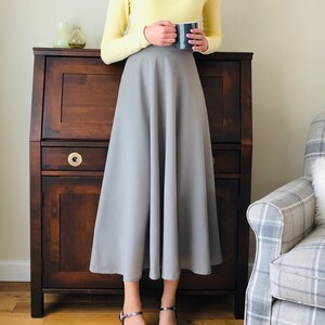 Chiffon Skirt | Midi Skirt | Grey Skirt | A-line Skirt | Petite Skirt ...