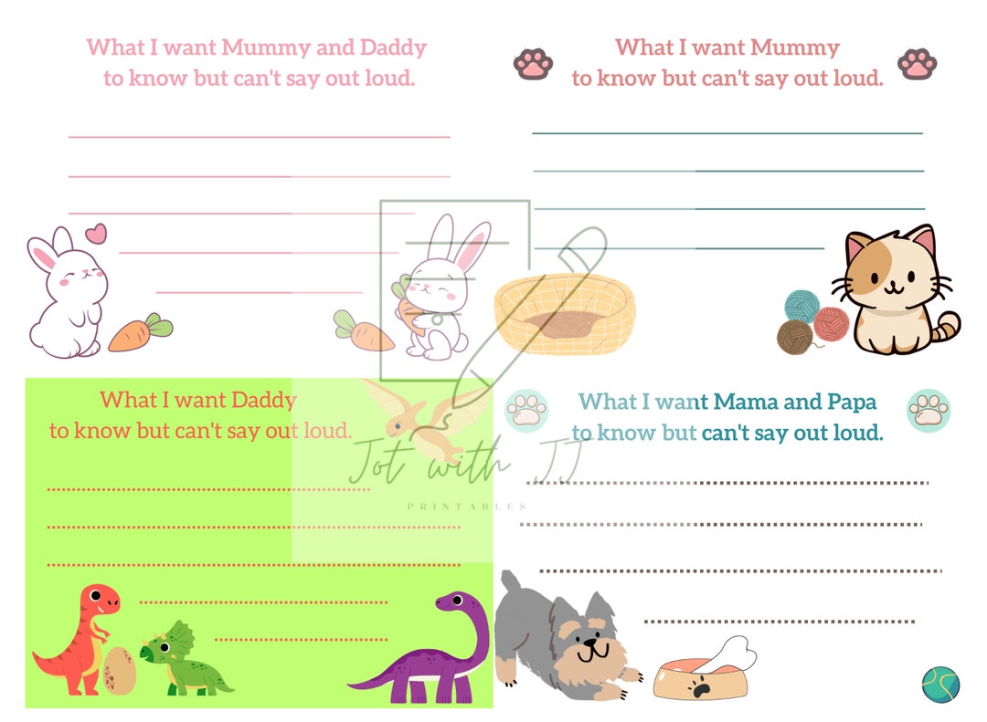 A6 Printable Fill in 'I Want to Say' Note Stationery Communication Tool ...